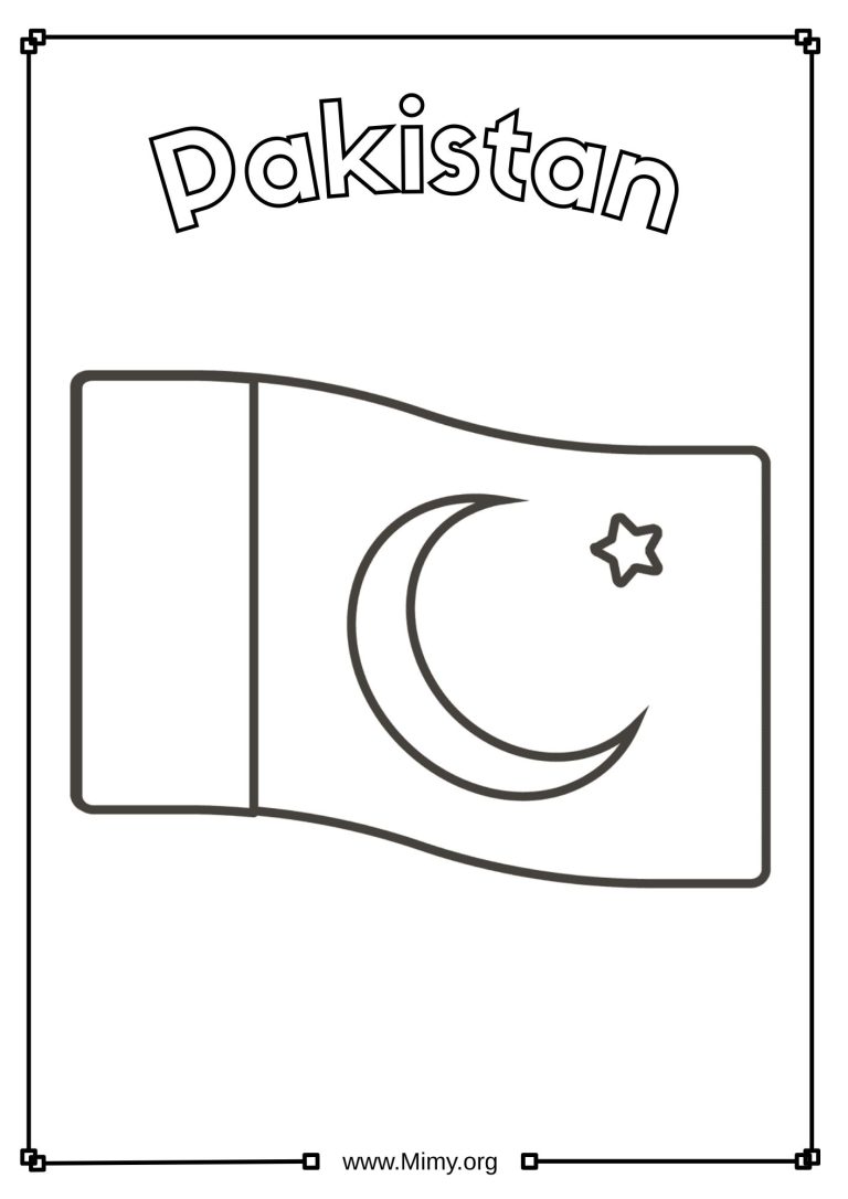 Pakistan Flag - Coloring Pages ( Free Printable PDF Download )